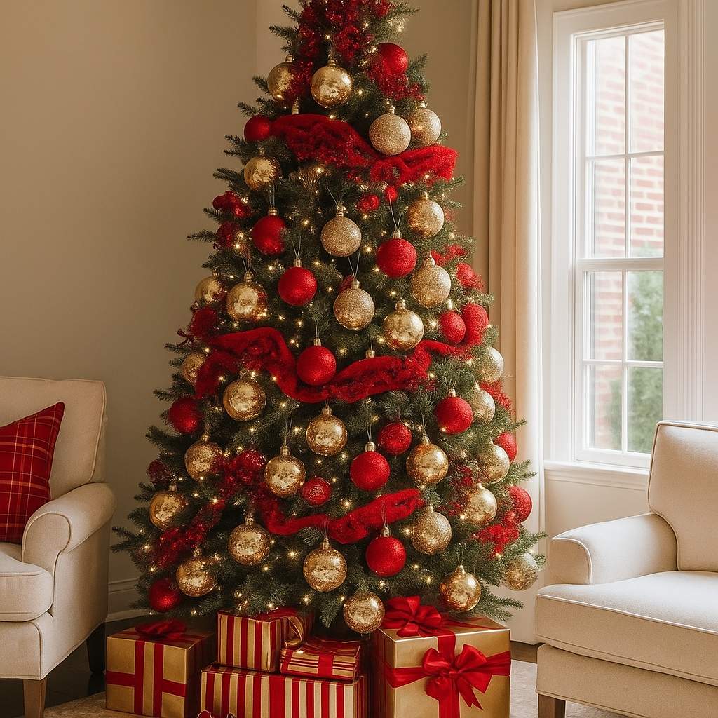 Gold & Red Christmas Tree - Decoration service in Dubai - Book Online ...