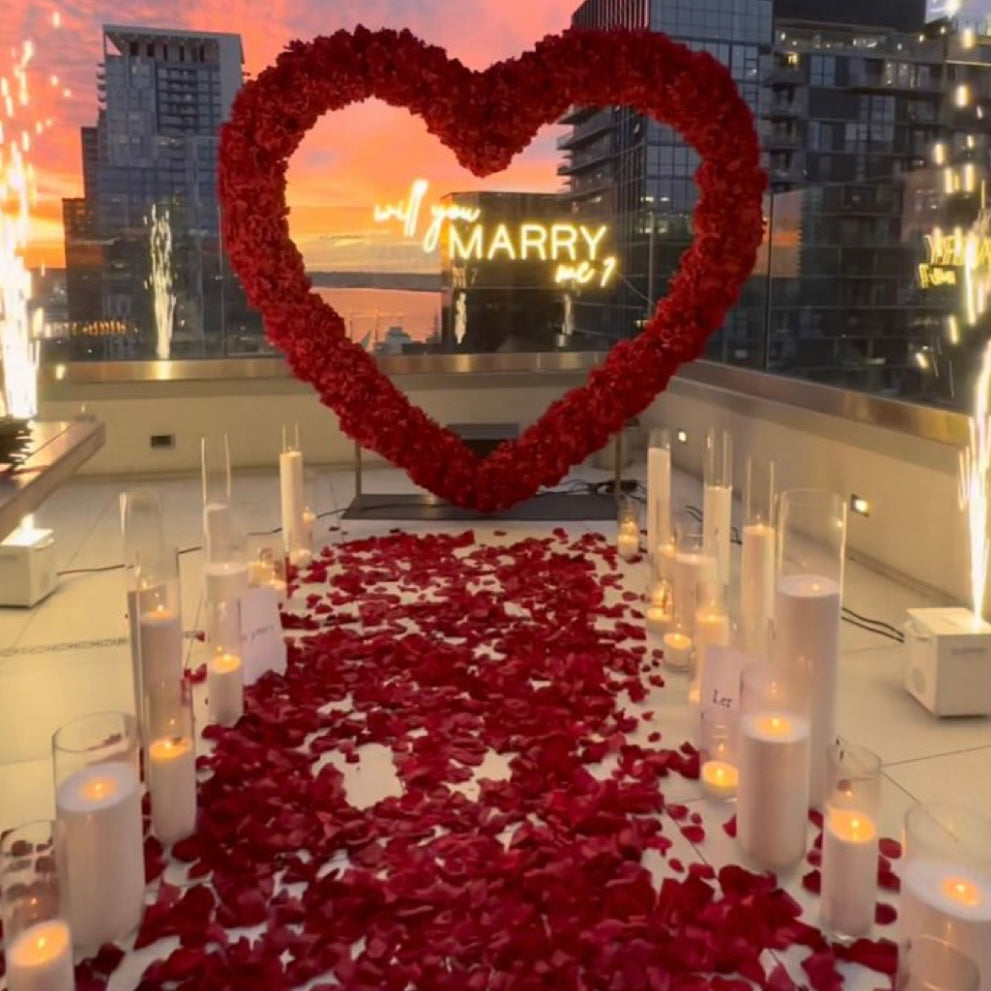 MARRY ME Heart Roses proposal setup - Order online NOW - Deliver to ...