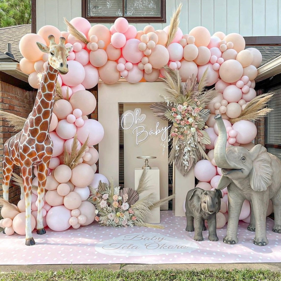 Pink Jungle Balloon setup Arrangement – Balloons Arch – Order Online to ...