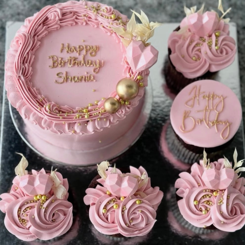 Pink Birthday Cake & Cupcake Dubai - Deliver Cake to UAE - Order Online ...