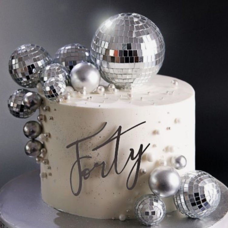 Silver Disco Balls Cake Dubai - Birthday Cake Delivery to Dubai - Shop ...
