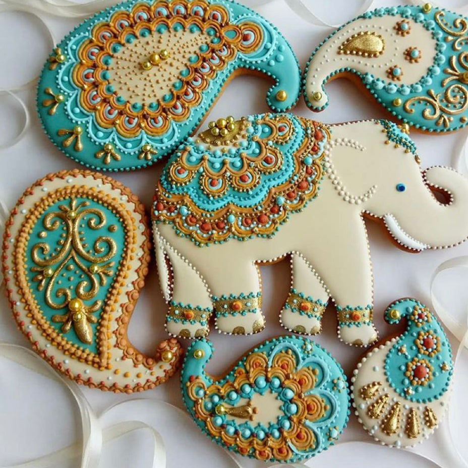 Elephant Rangoli Diwali Cookies - Colorful Handmade Sweets - Send ...