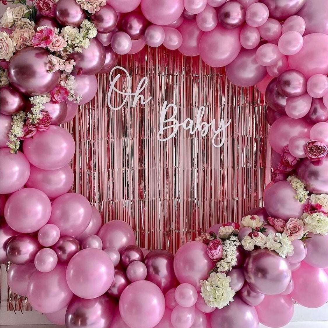 Shiny Pink Balloon setup Arrangement – Balloons Arch – Order Online to ...