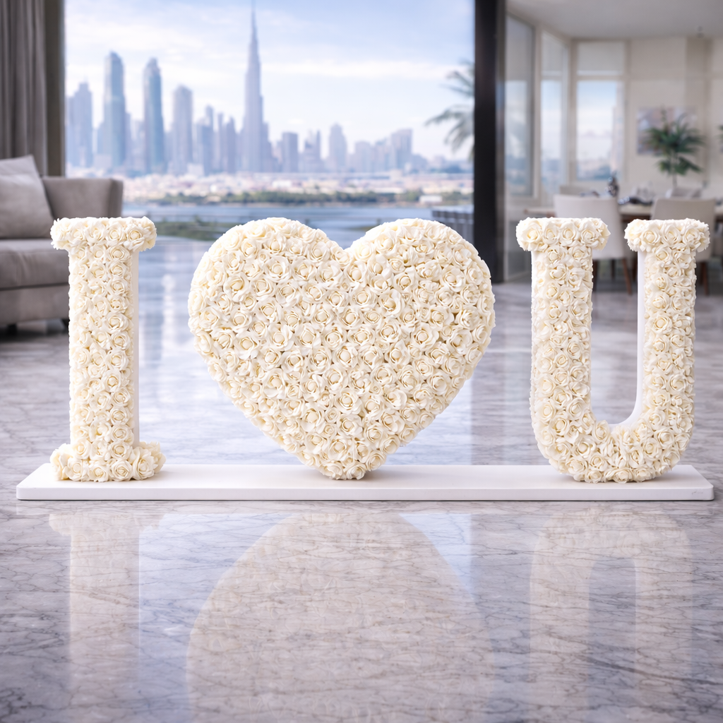 Luxury White Roses Stand Dubai - VIP Flower Delivery to UAE - Roses ...