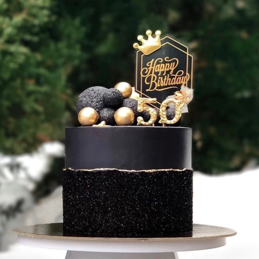 Black & Gold Elegant Cake - Birthday Cake Delivery to Dubai - Shop ...