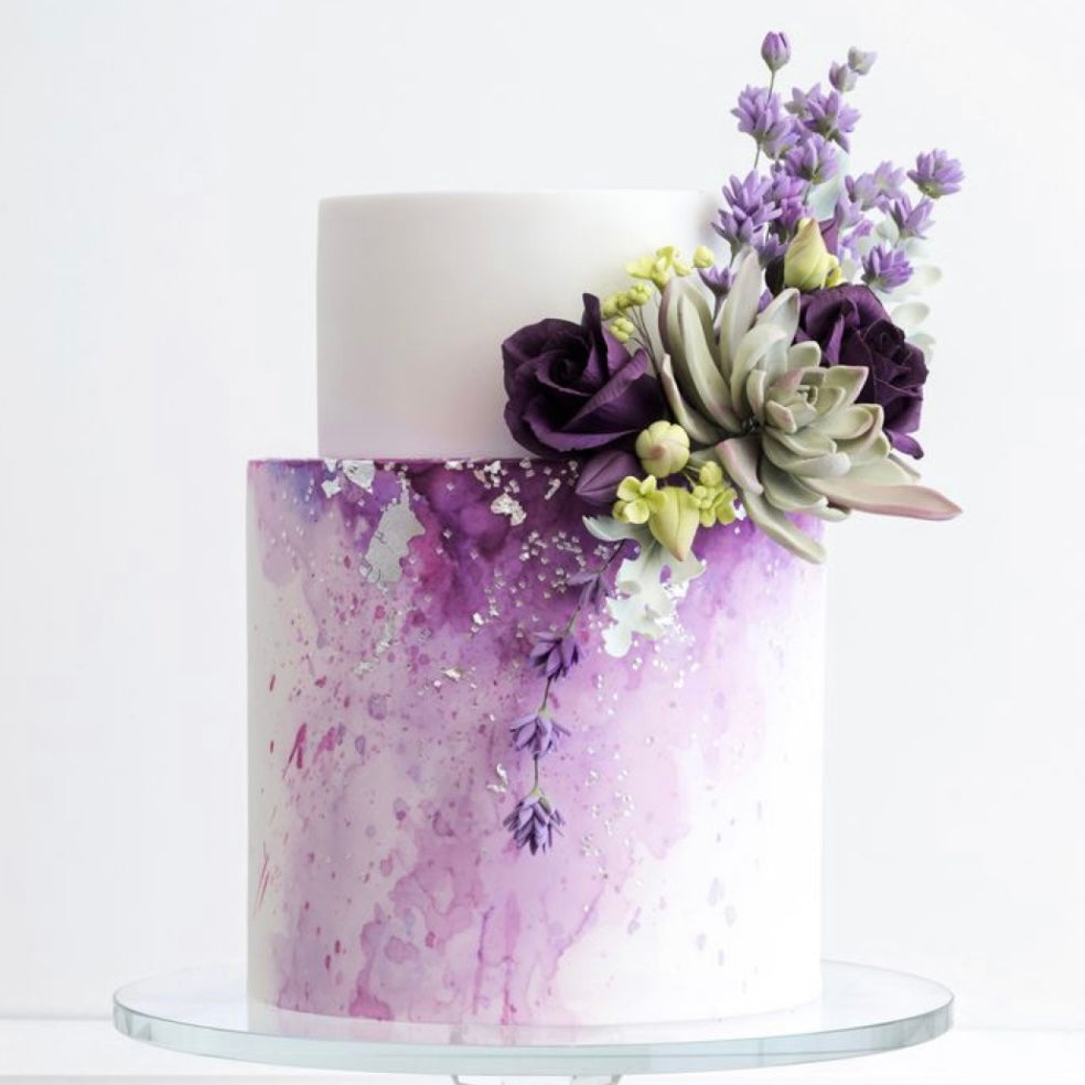 Purple 2 Tier Cake Dubai - Luxury Designs made with Swiss Ingredients ...